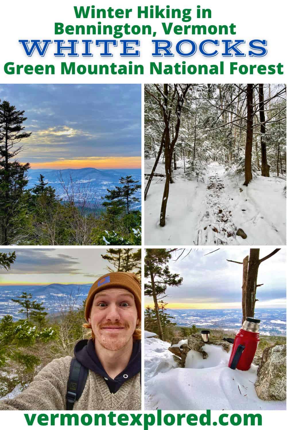 Take a Snowy Hike to White Rocks Overlook in Bennington, VT